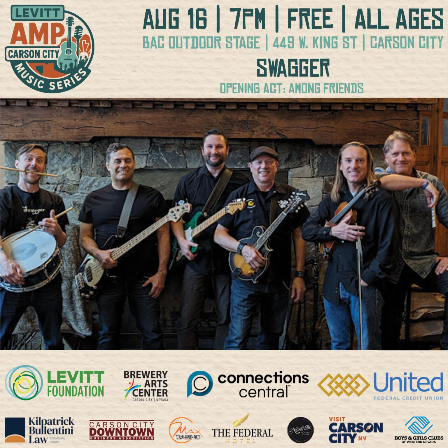 Swagger | FREE | Levitt AMP Carson City Music Series | Saturday ...